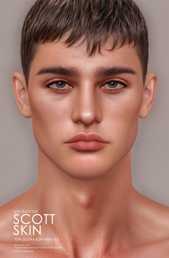 Second Life Marketplace - [MR] Scott Head Skin for LeL.Eon Head Ruddy_NF
